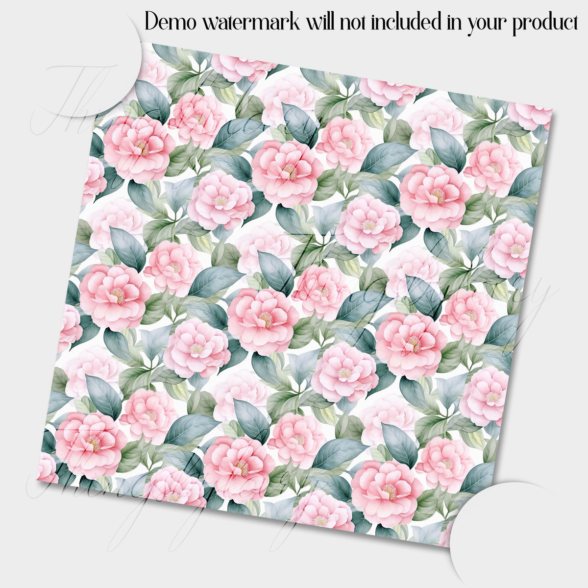 28 Seamless Watercolor Camellia Digital Papers – ThingsbyLary