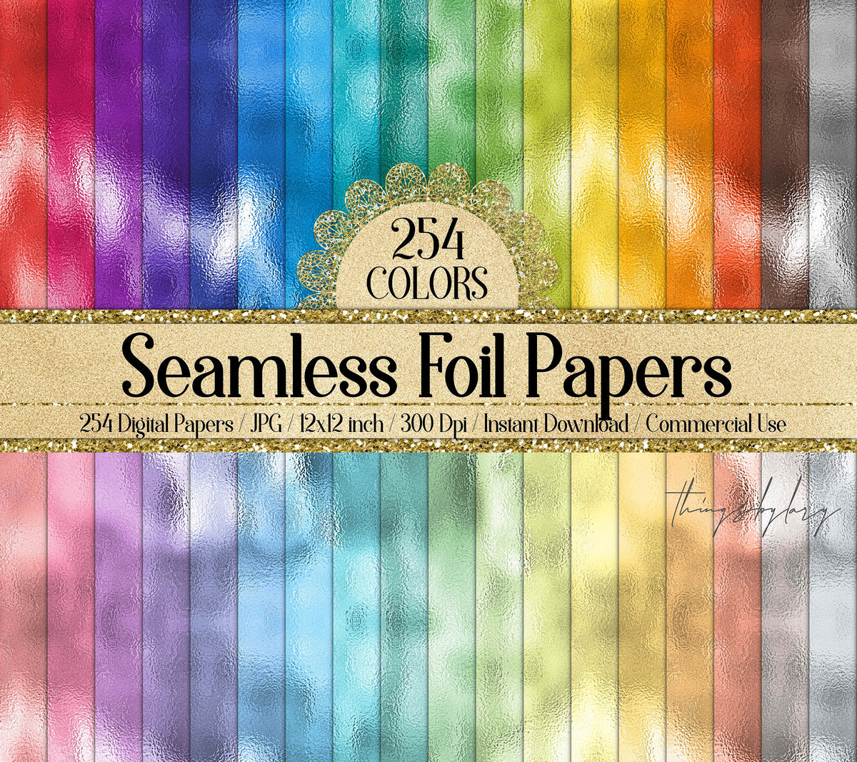 254 Seamless Metallic Foil Digital Papers 12x12 – ThingsbyLary