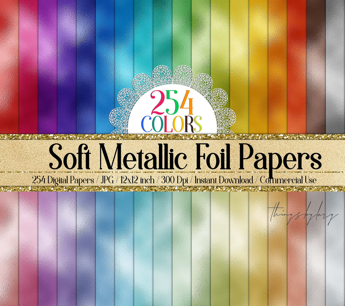 254 Soft Foil Metallic Digital Papers 12x12 – ThingsbyLary